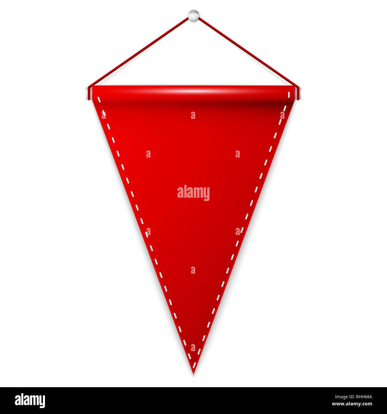 Red pennant hanging, mockup. Vector illustration EPS 10 Stock Vector ...