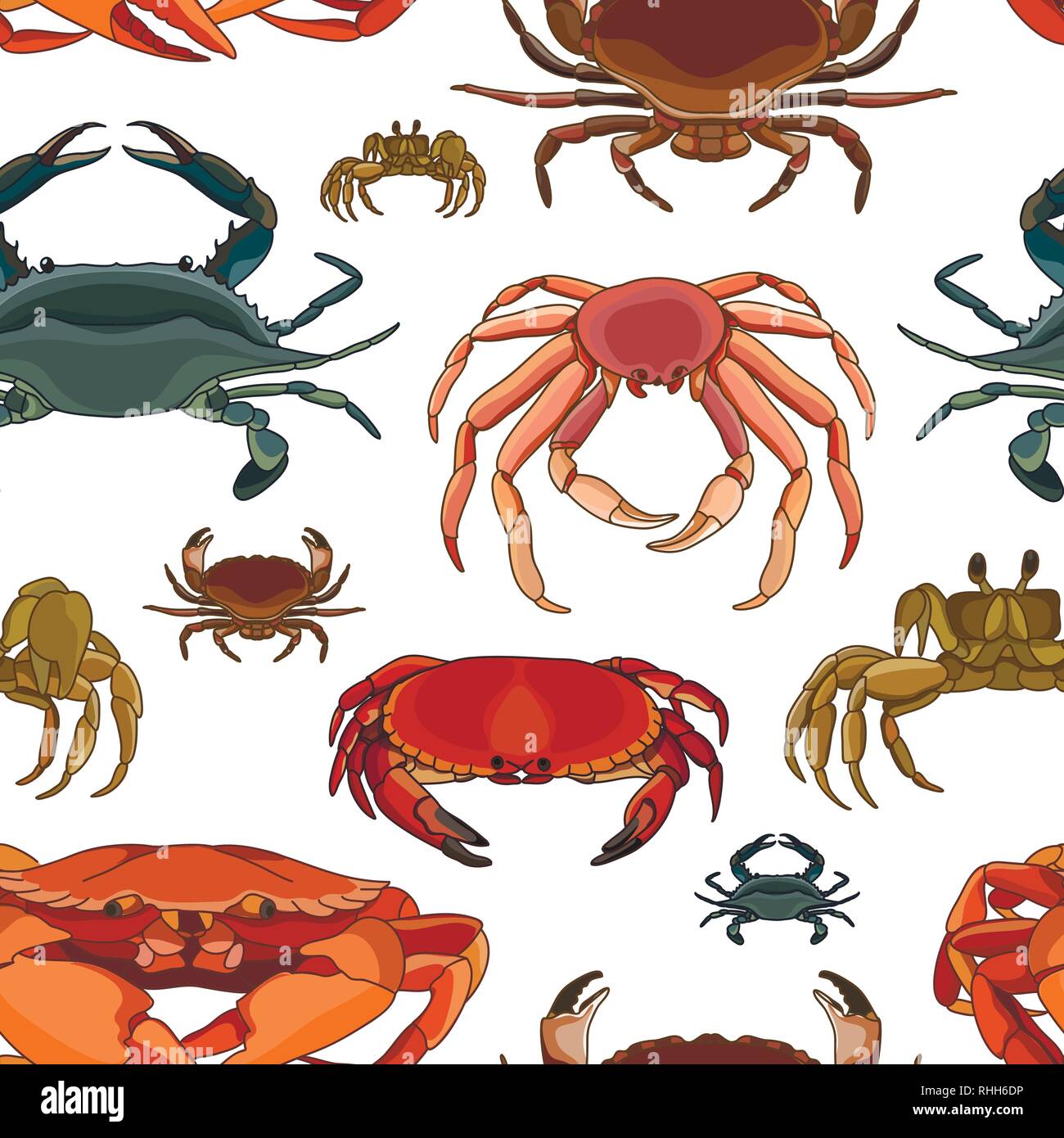 Crabs vector set pattern. Vector illustration, EPS 10 Stock Vector ...