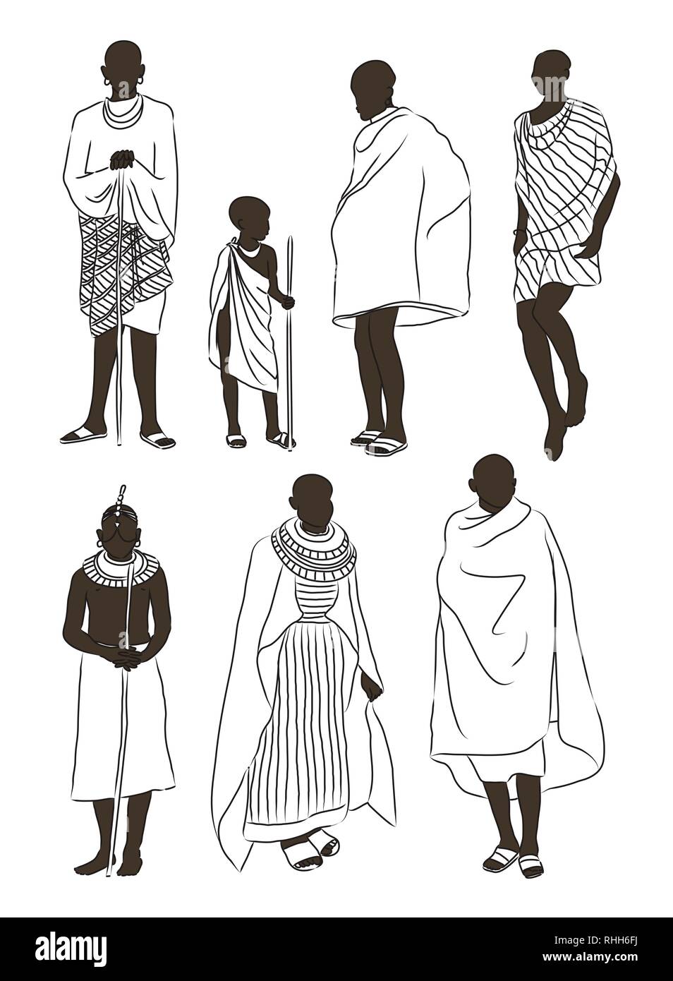 Maasai man in traditional dress Cut Out Stock Images & Pictures - Alamy