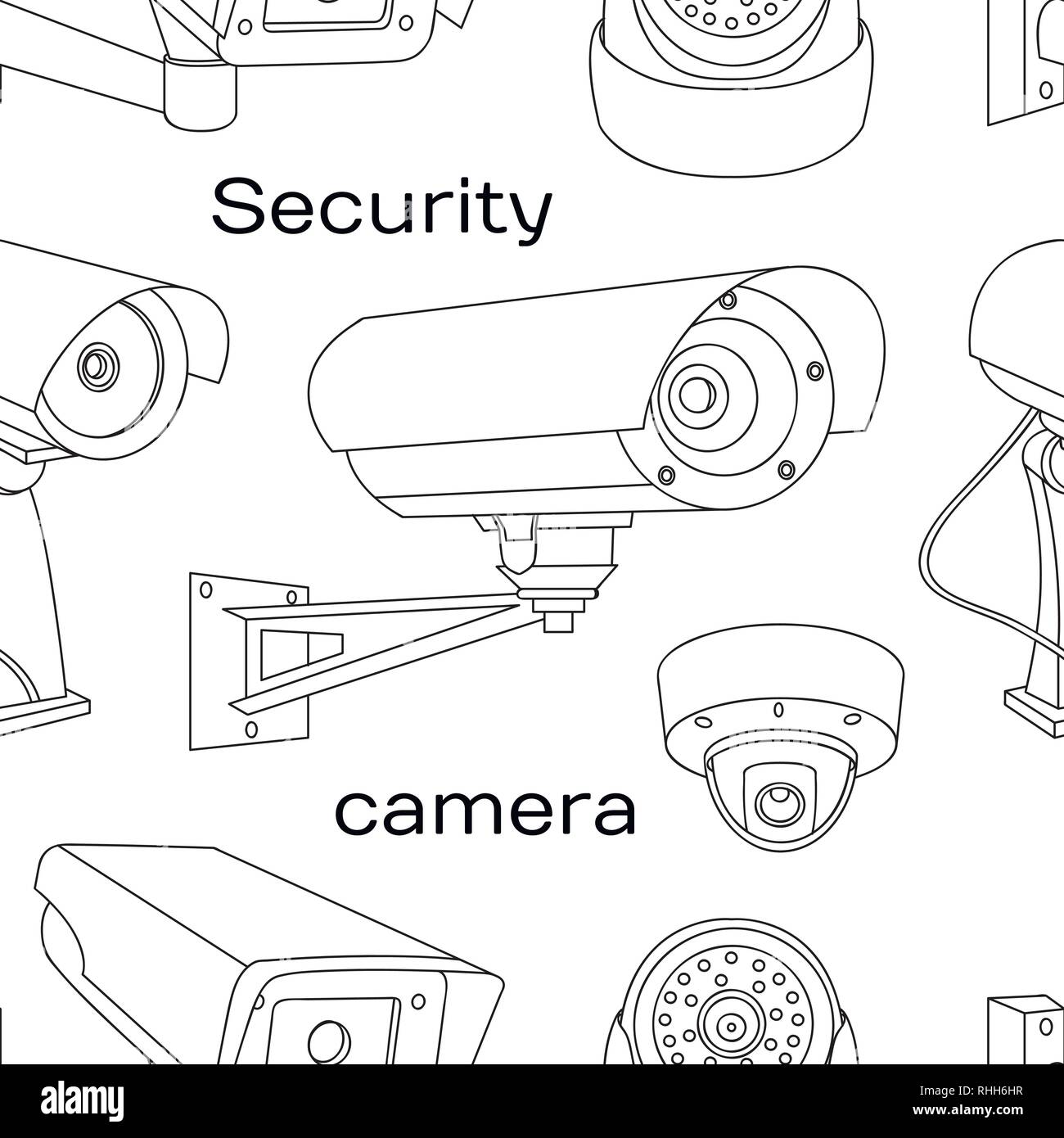 Security camera set pattern. Vector Illustration isolated on white ...