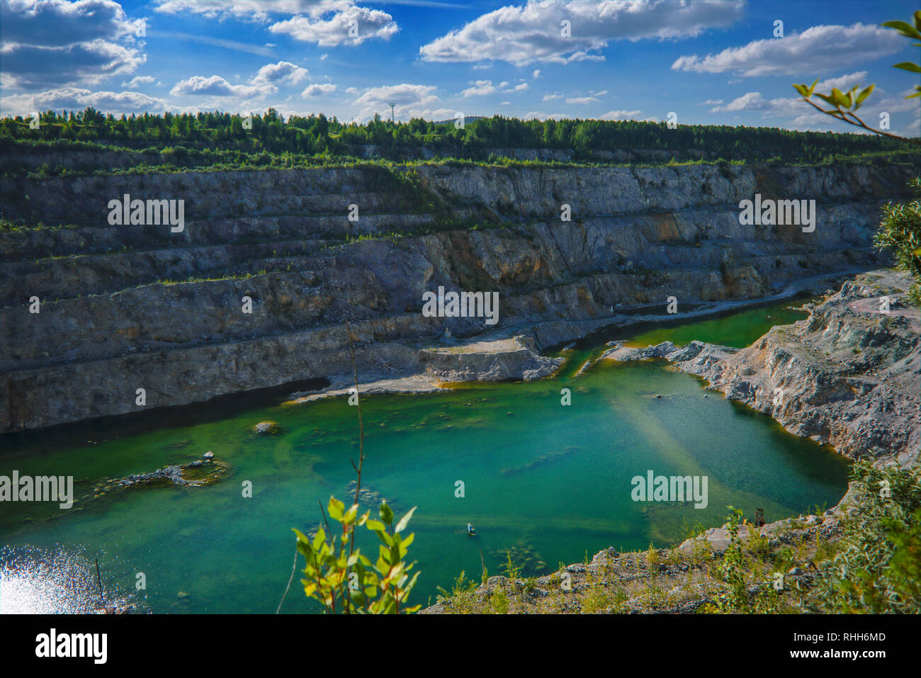 Top view of a large quarry dolomite Stock Photo - Alamy