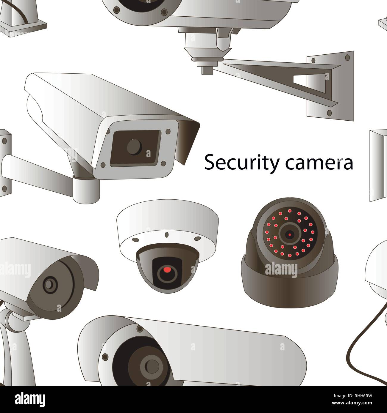 Security camera set pattern. Vector Illustration isolated on white ...