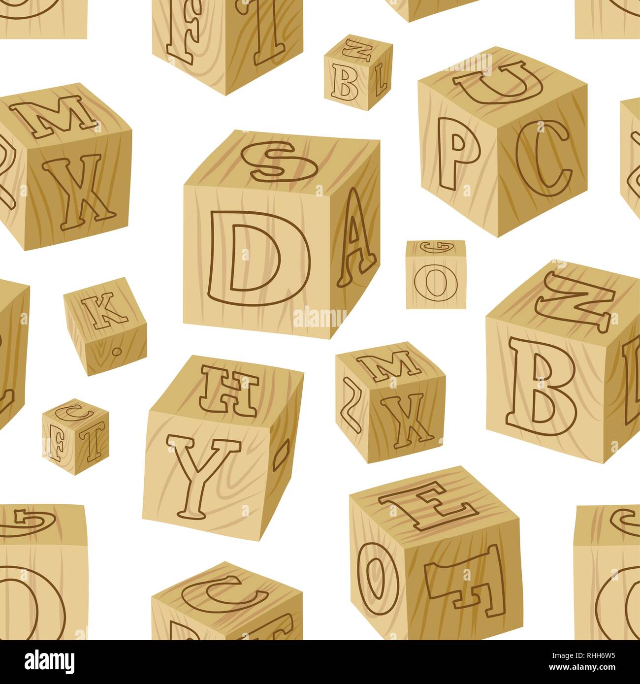 Wooden alphabet blocks pattern. Vector illustration, EPS 10 Stock ...
