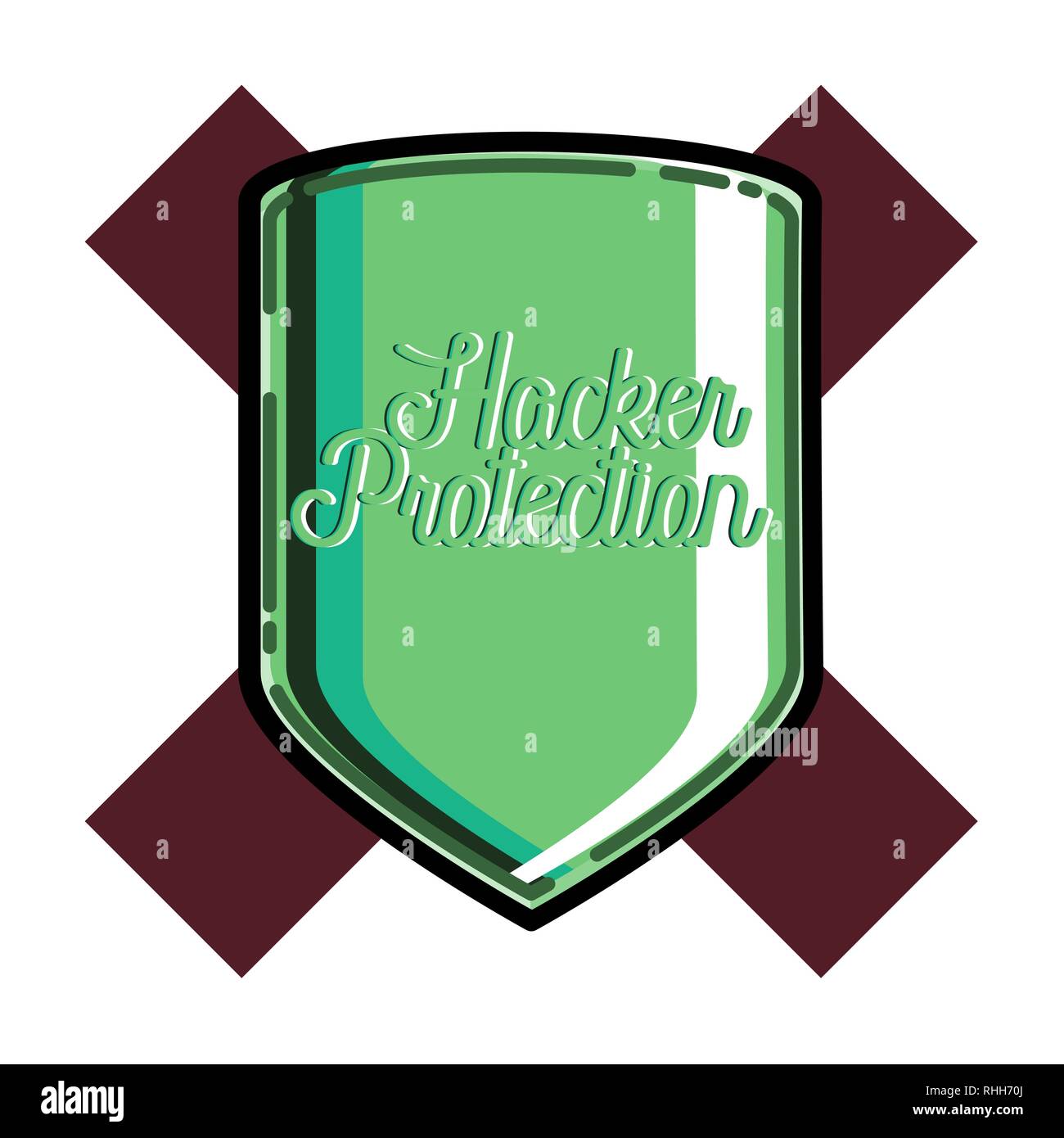 Color vintage hacker protection emblem. Safety design. Security label ...