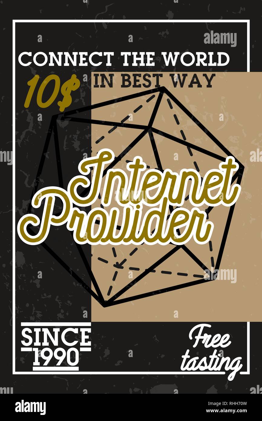 Color vintage internet provider banner. Internet service concept Stock ...