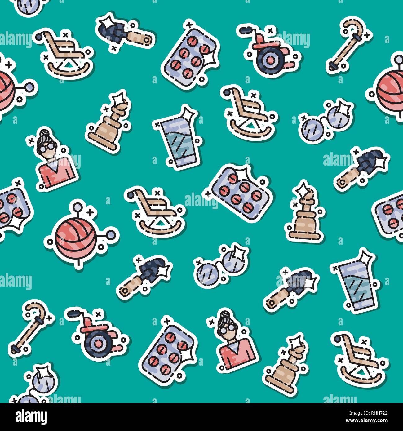 Colored old age pattern. Vector illustration, EPS 10 Stock Vector Image ...