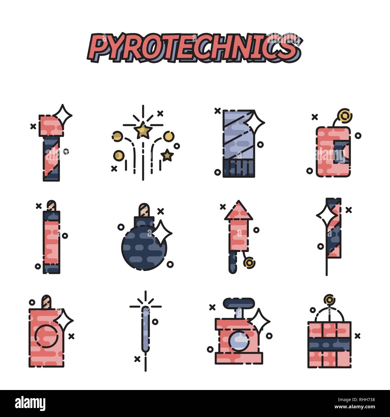 Pyrotechnic show Cut Out Stock Images & Pictures - Alamy