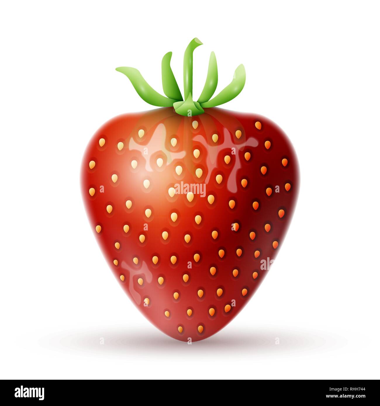 Red Strawberry icon, isolated background. Natural food internet concept ...