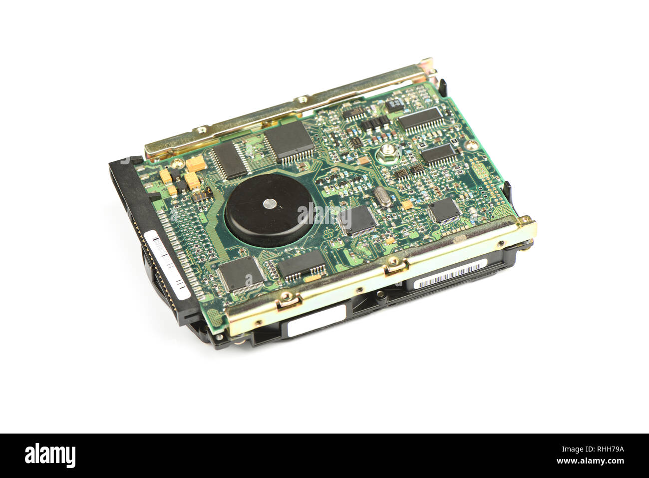 Top view. Used hard disk isolated on white background. Dust Stock Photo ...