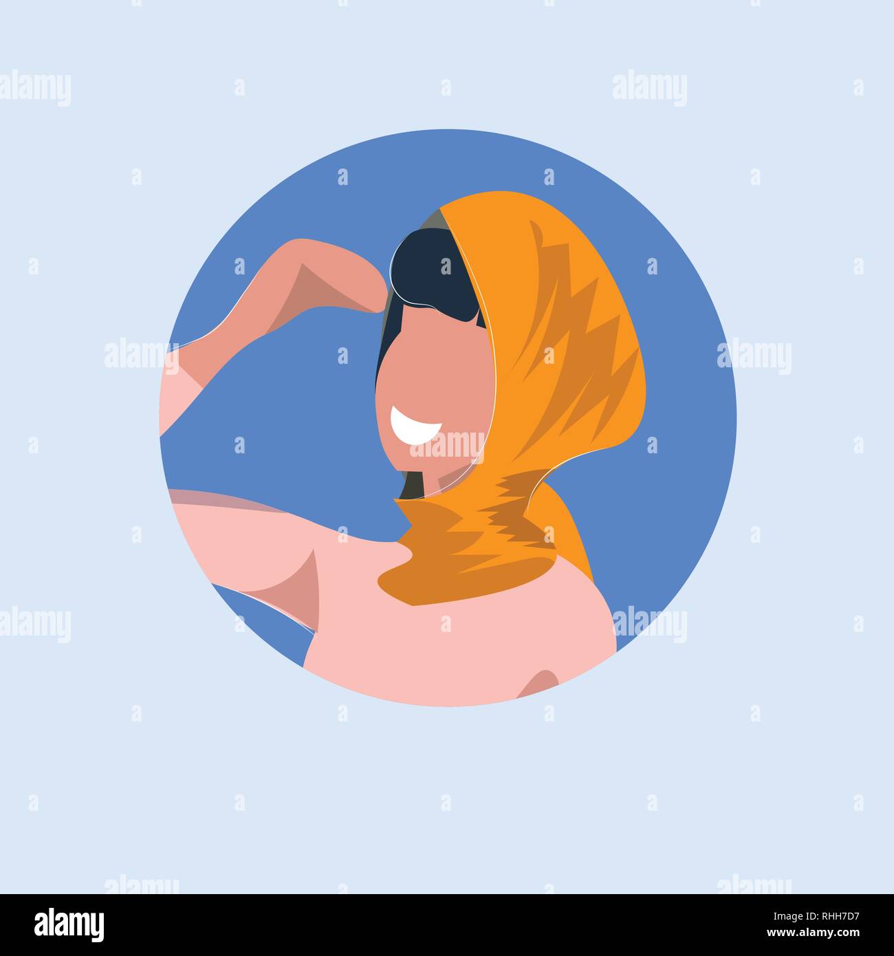 arab woman face avatar happy arabic girl wearing hijab muslim female ...