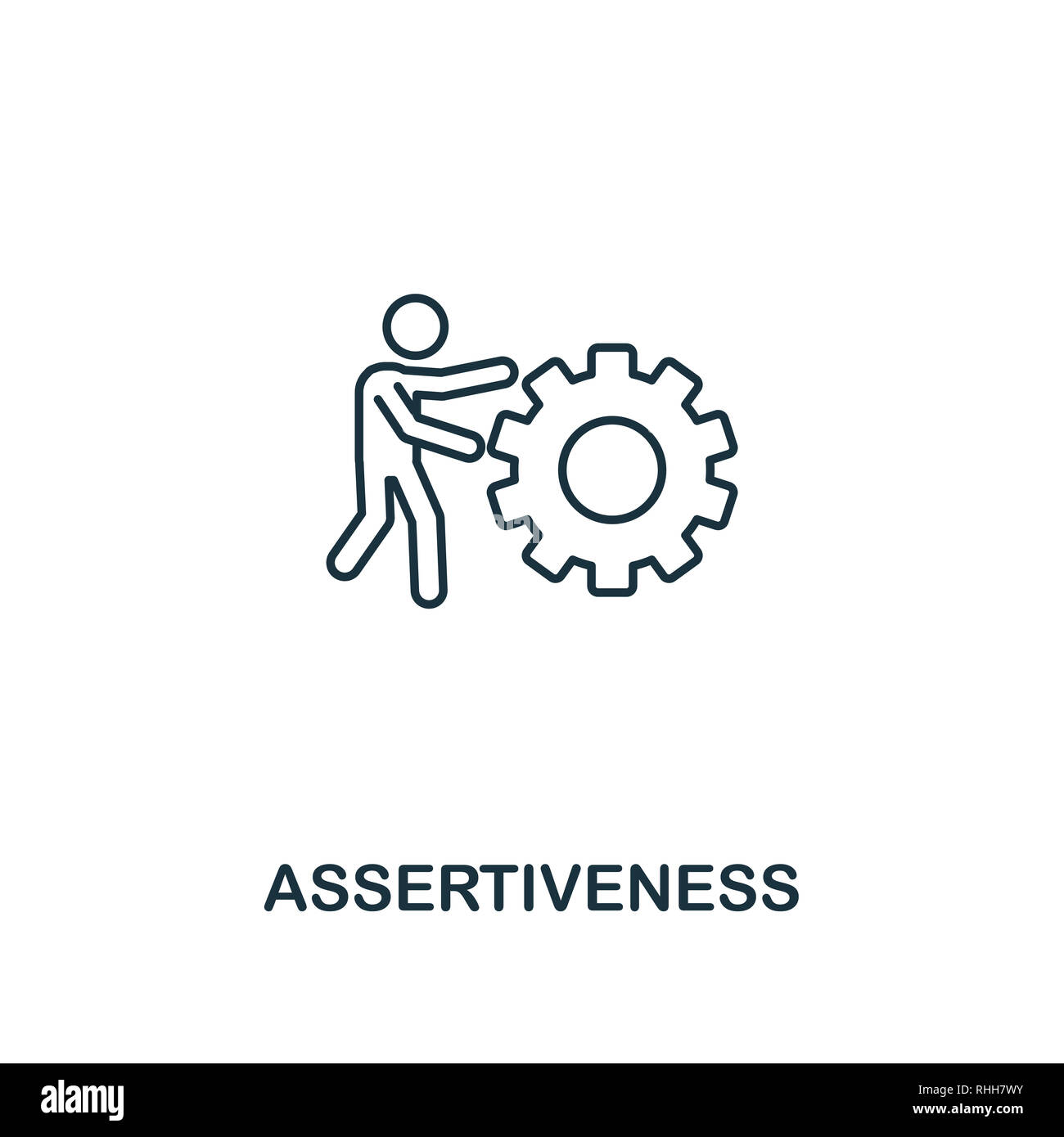 Assertiveness icon. Thin outline creativeAssertiveness design from soft ...