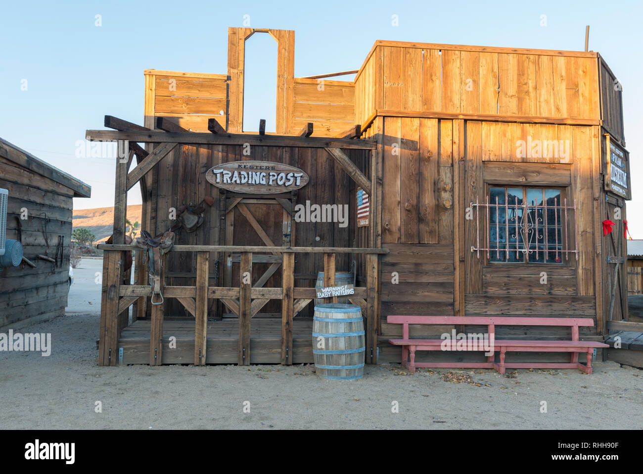 Pioneertown Trading Post wooden building in California, USA Stock Photo ...