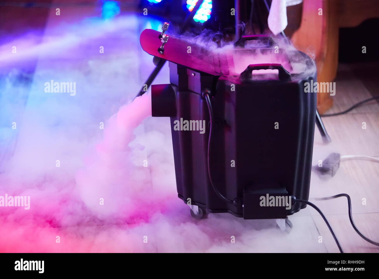 Modern smoke/fog (dry ice) device in action. This electric machine ...