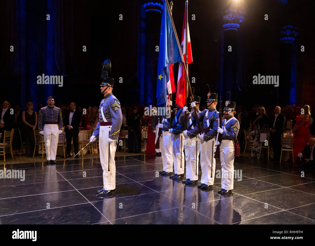 New York, United States. 01st Feb, 2019. Color guards from West Point ...