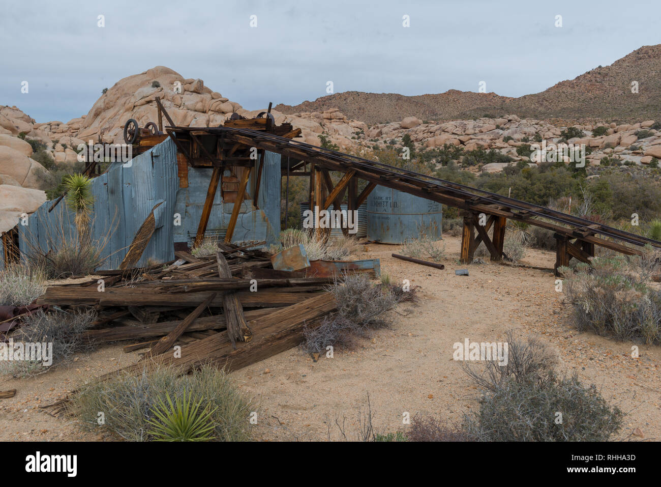 Old, abandoned washing station of a mine on the Wall Street Mill hiking ...