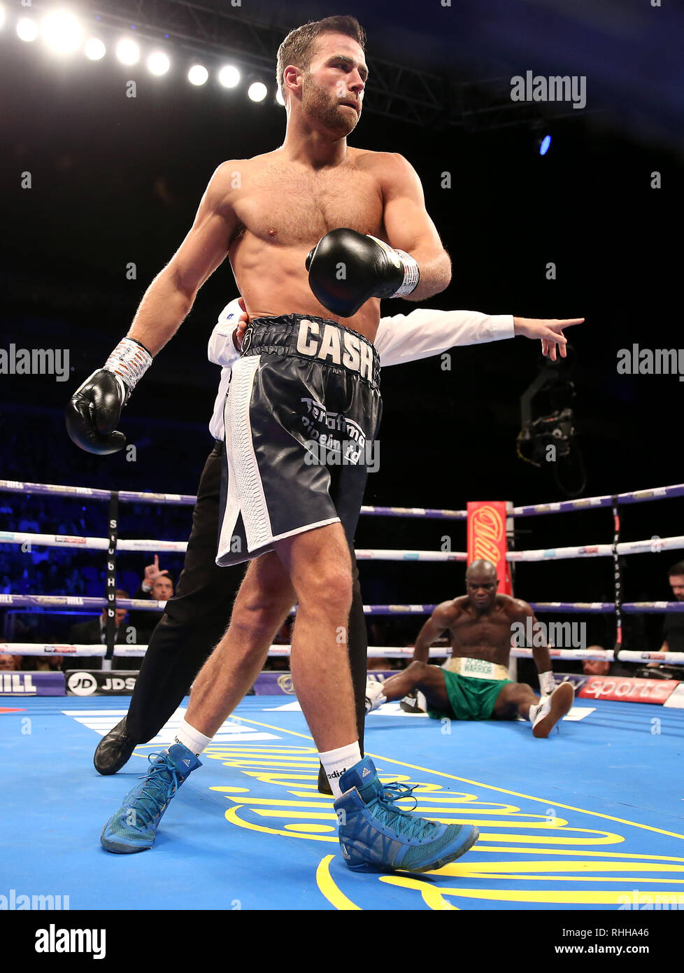 Felix Cash after knocking out Rasheed Abolaji during the vacant ...