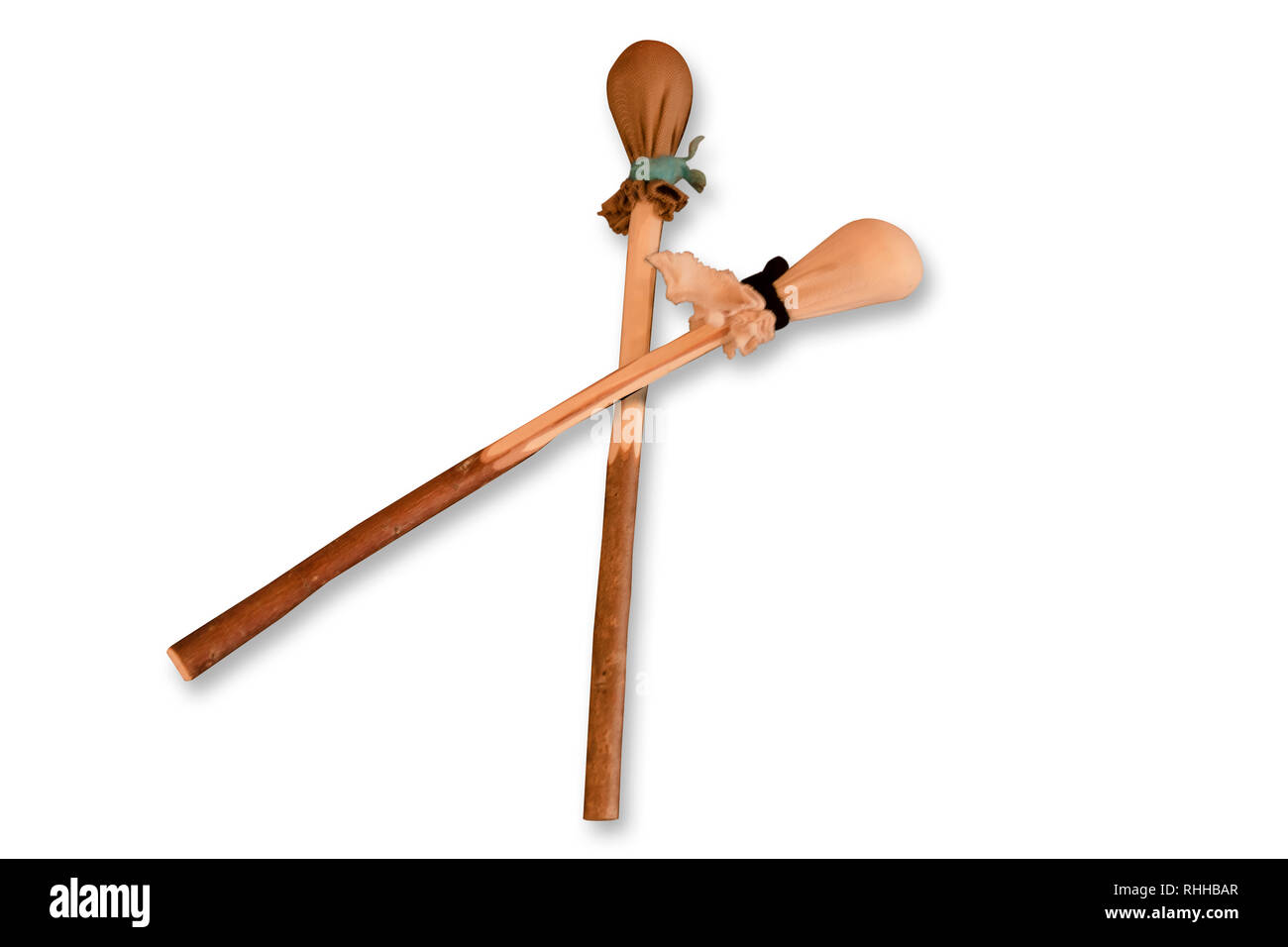 Native american drum sticks isolated on white Stock Photo - Alamy