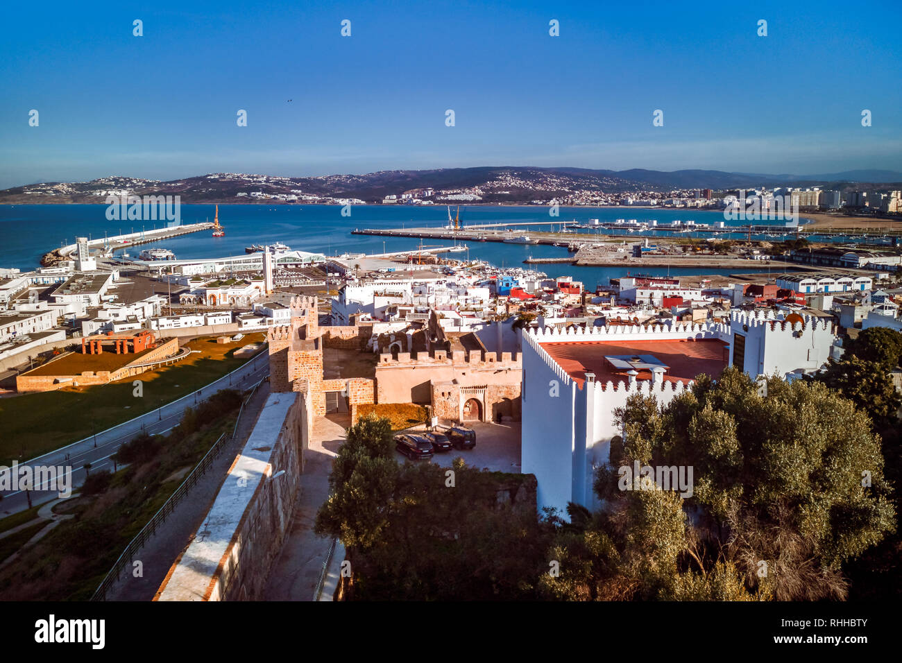The old medina and the port of Tangier, Morocco Stock Photo - Alamy