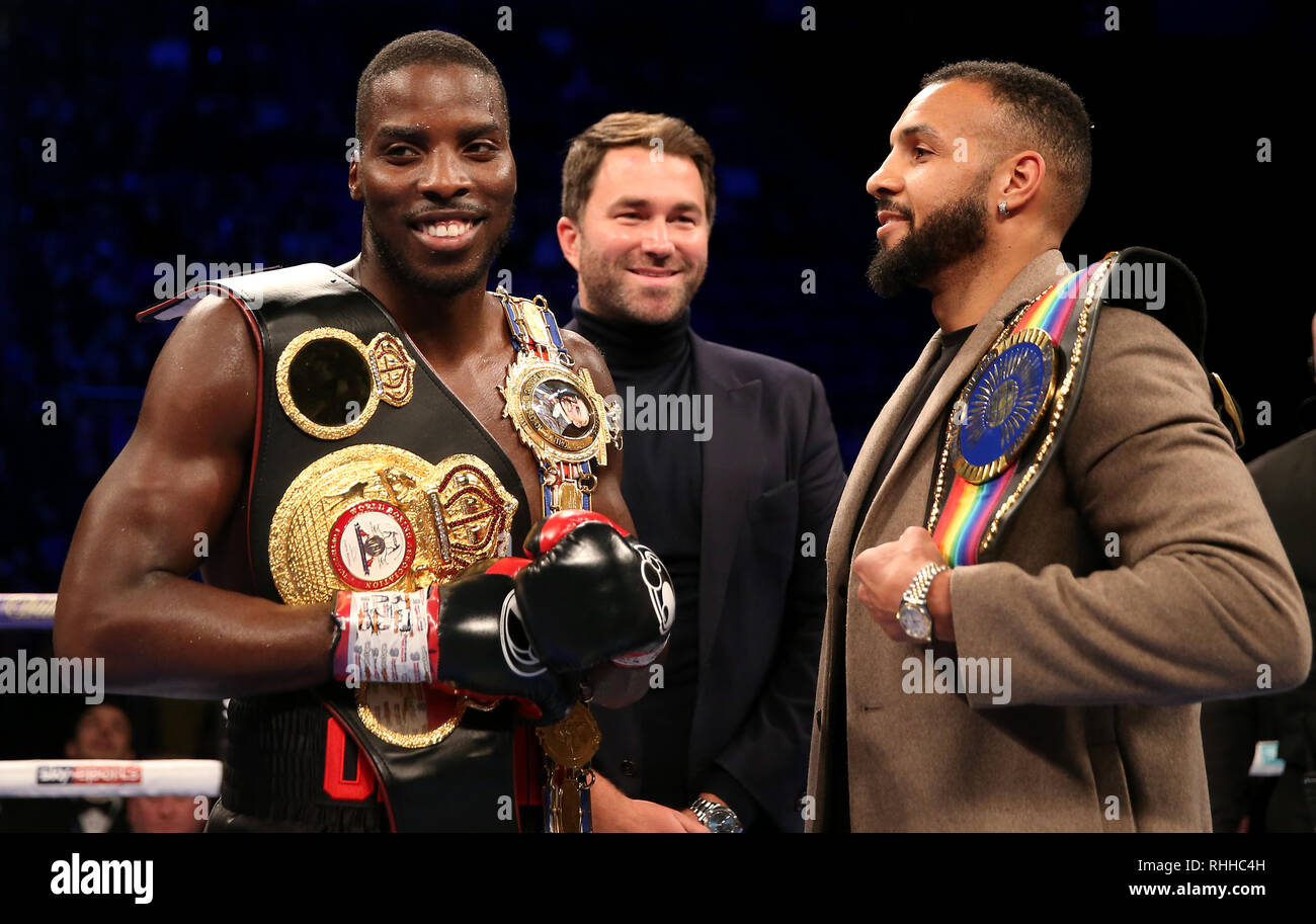 Lawrence Okolie (left) and Wadi Camacho at The O2 Arena, London Stock ...
