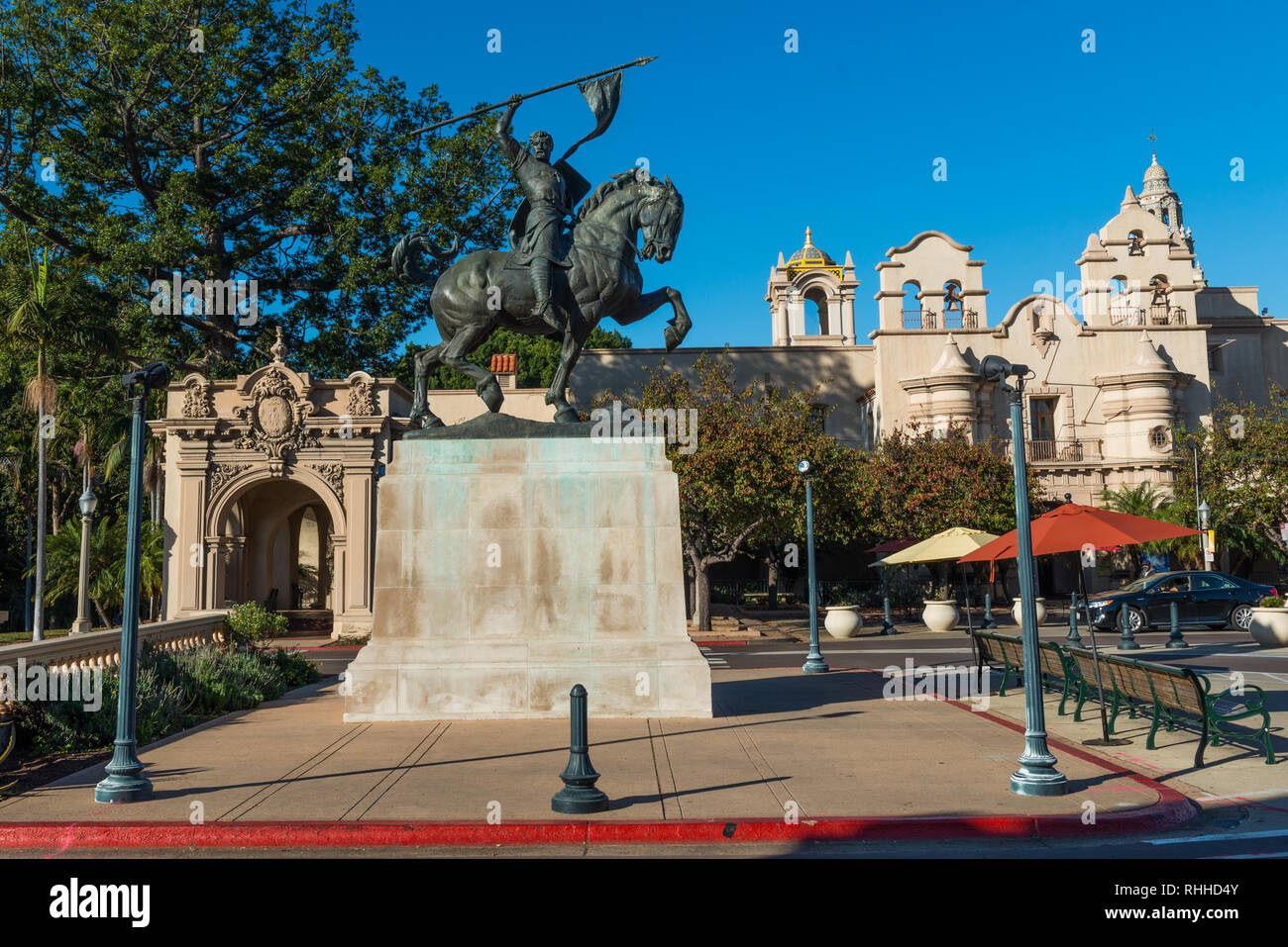 El Cid horse and rider statue in Balboa Park in the city of San Diego ...
