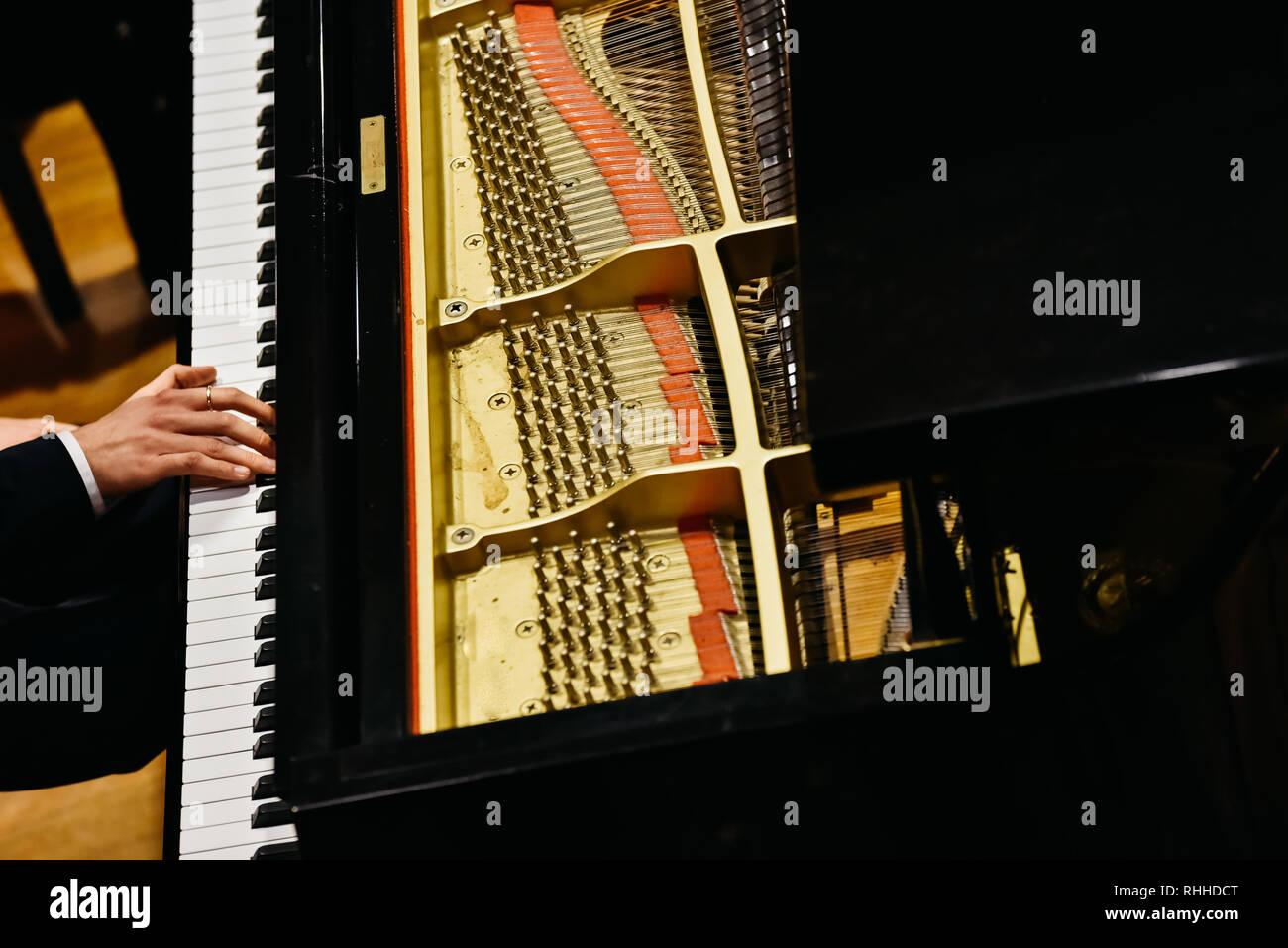 Pianist and piano from above Stock Photo - Alamy