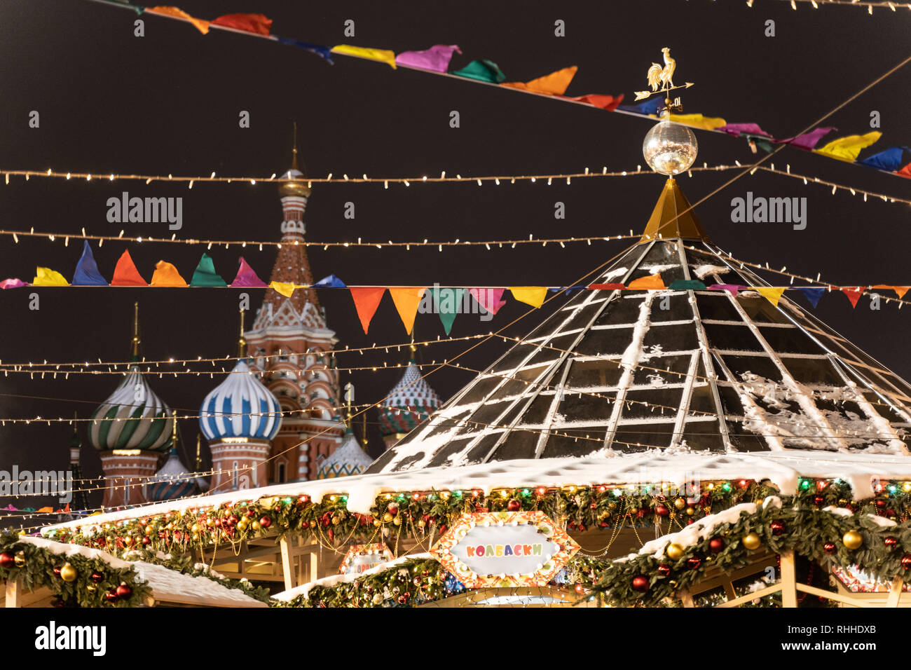 Christmas and New Years eve market on Red Square in Moscow 2019 Stock ...