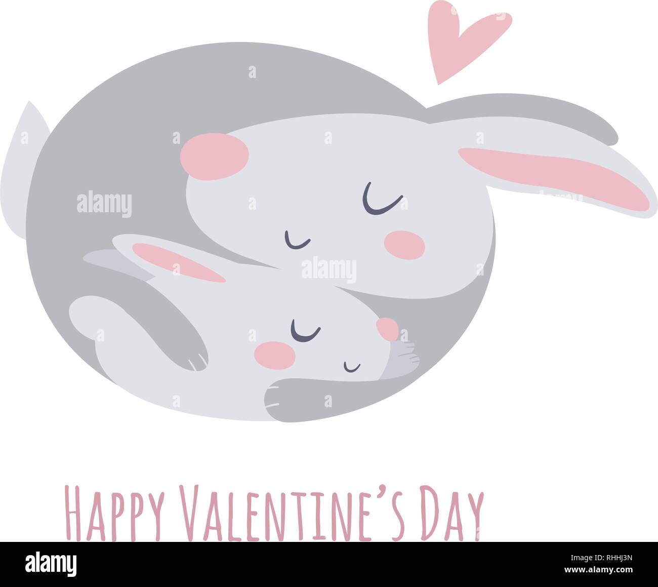 Vector flat style illustration with love and rabbits Stock Vector Image ...