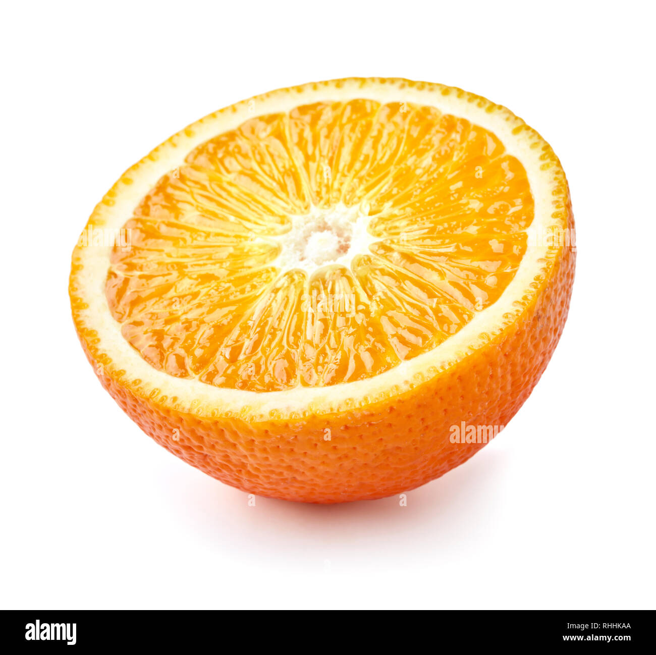 half of ripe orange fruit isolated on white background Stock Photo - Alamy
