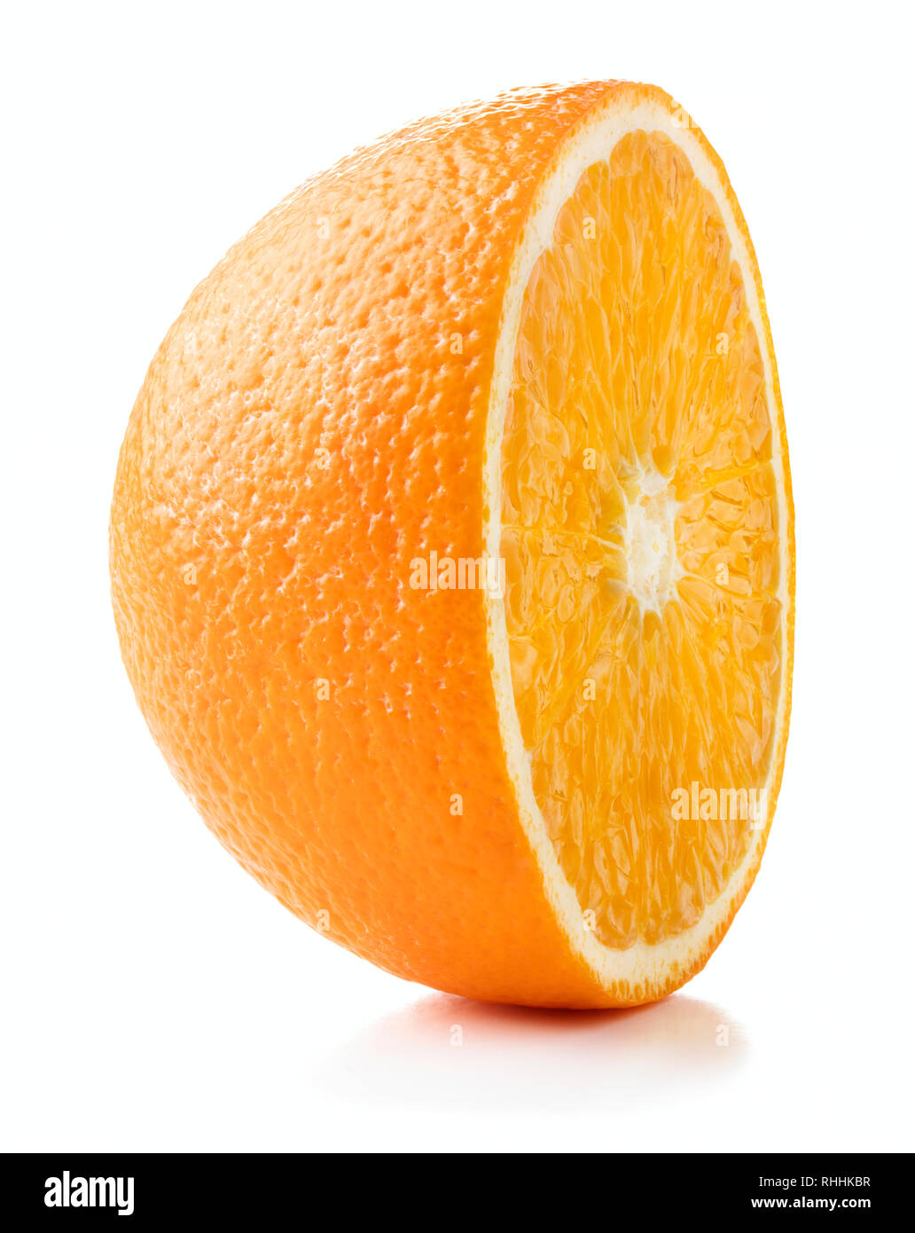 half of ripe orange fruit isolated on white background Stock Photo - Alamy