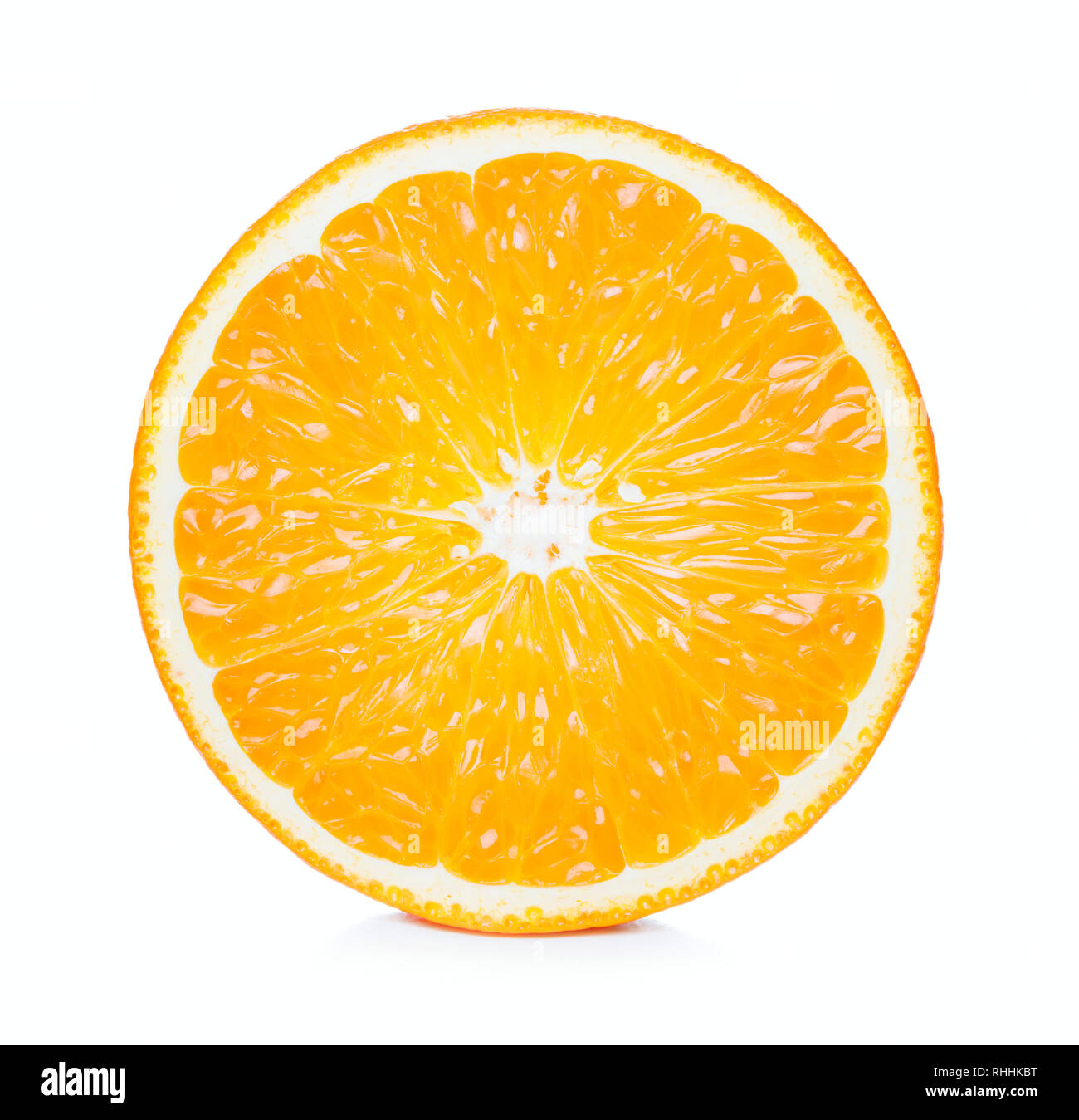 half of ripe orange fruit isolated on white background Stock Photo - Alamy