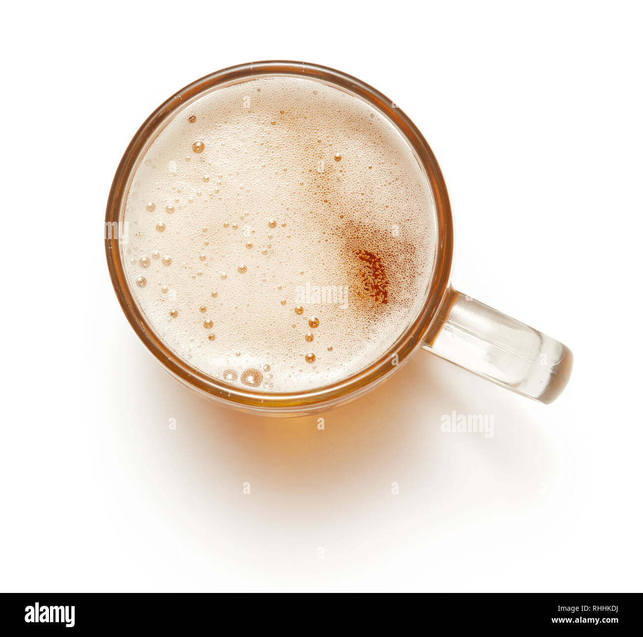 top view of beer mug isolated on white background Stock Photo - Alamy