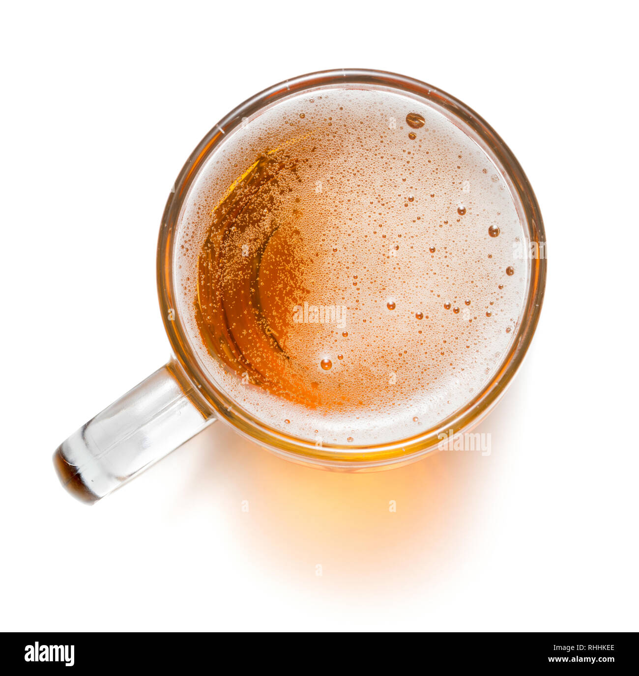 top view of beer mug isolated on white background Stock Photo - Alamy