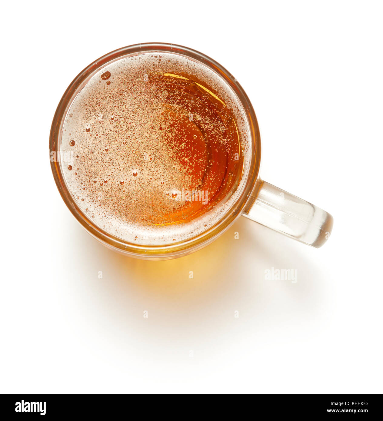 top view of beer mug isolated on white background Stock Photo - Alamy