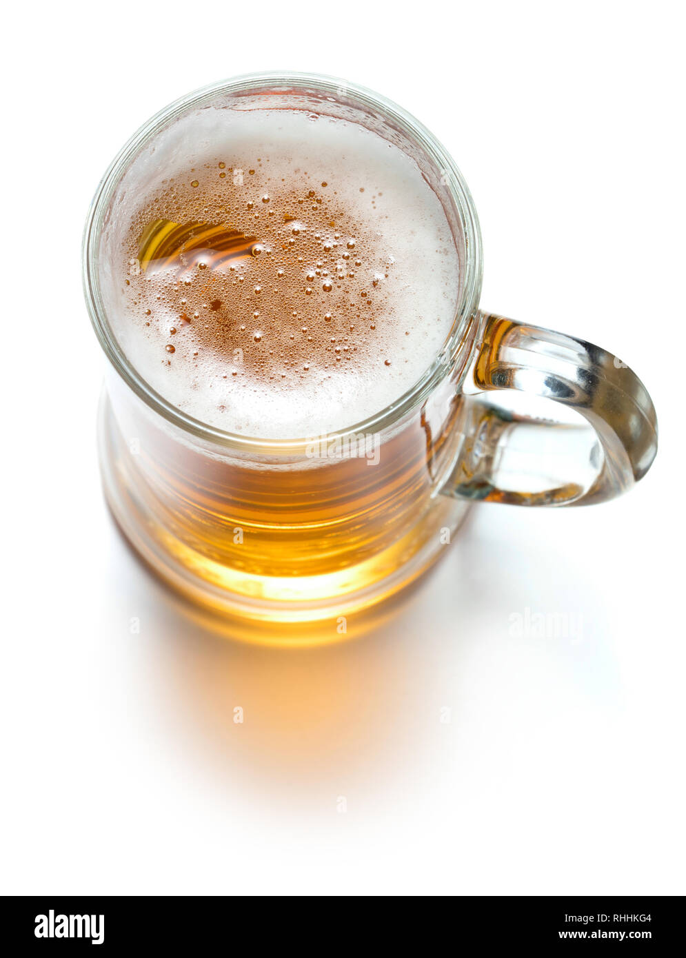 top view of beer mug isolated on white background Stock Photo - Alamy