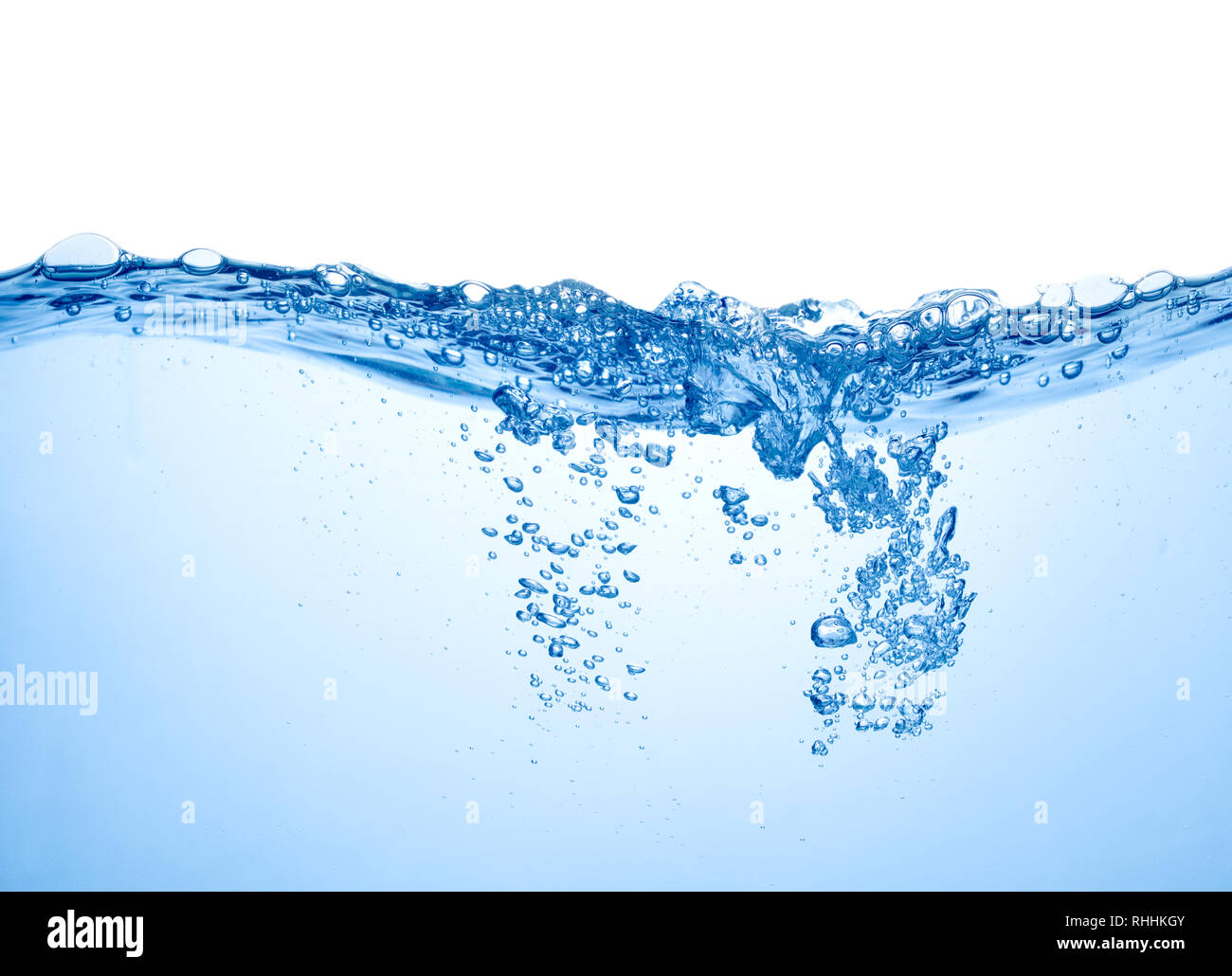 water surface with splash and bubbles on white background Stock Photo ...
