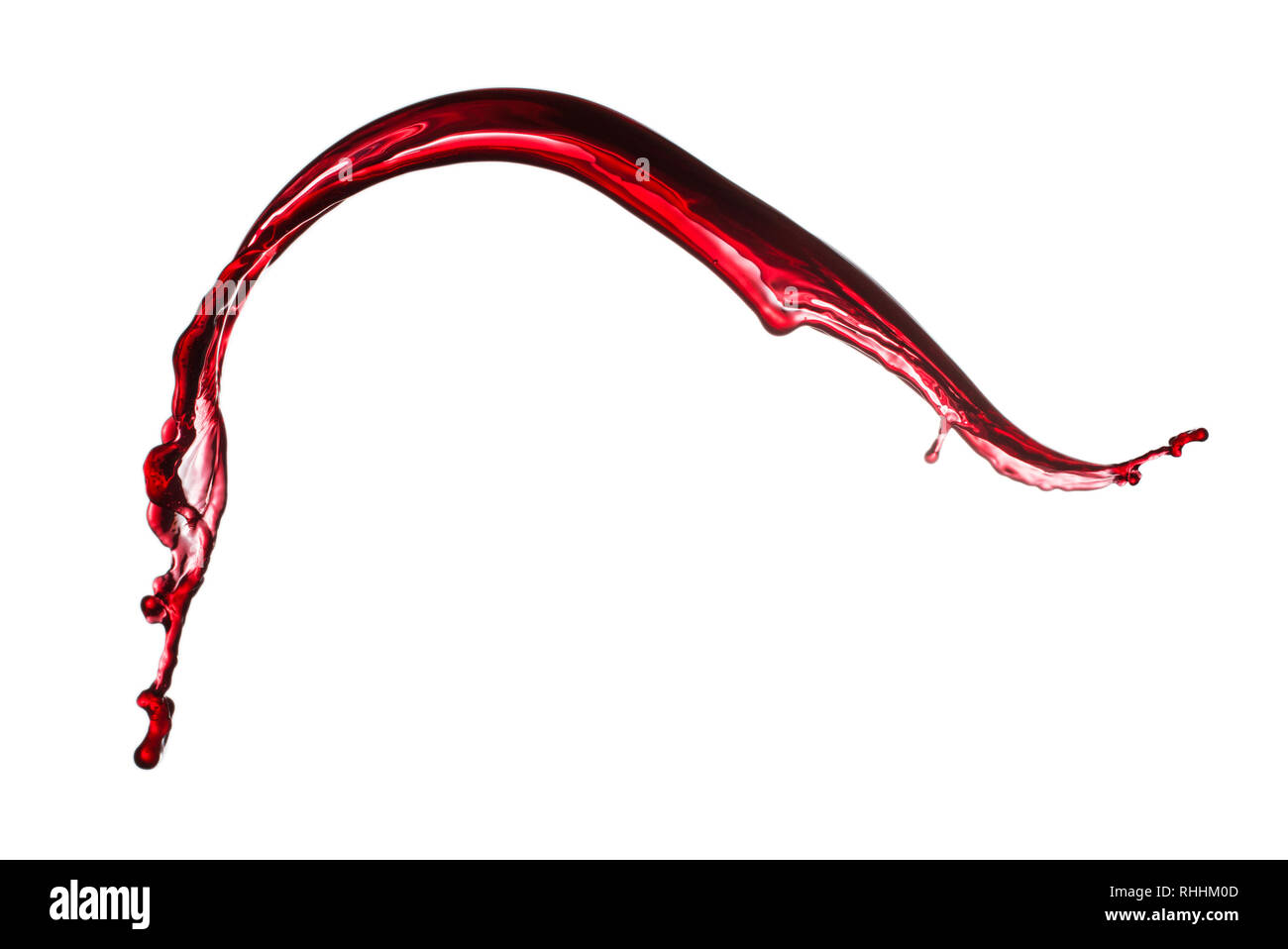 single red wine splash isolated on white background Stock Photo - Alamy