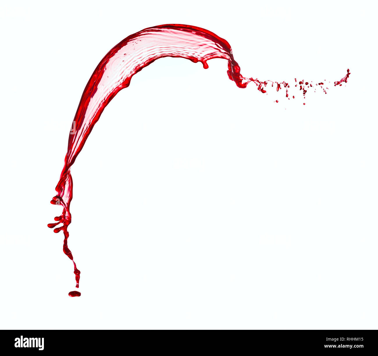 single red wine splash isolated on white background Stock Photo - Alamy