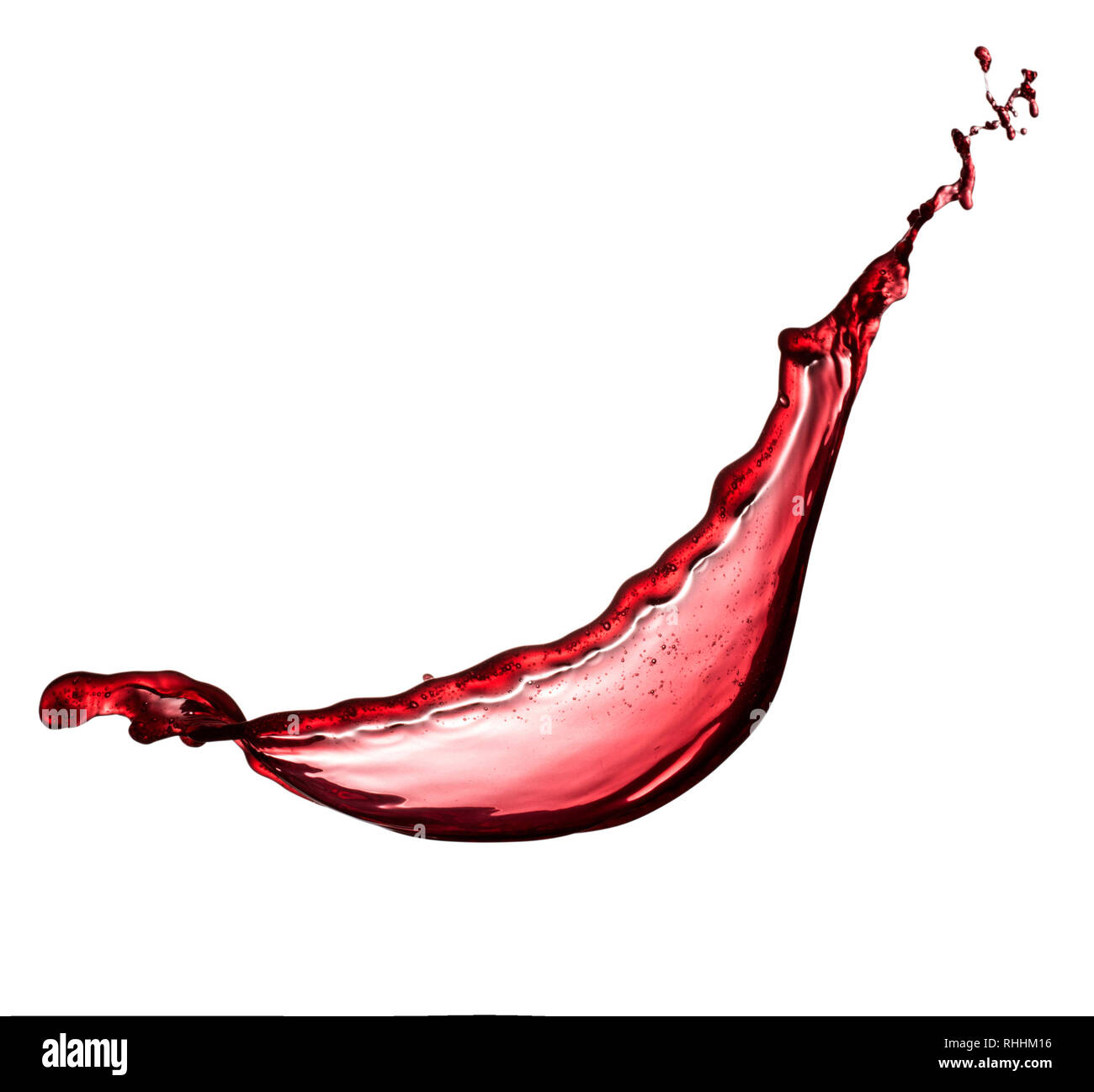 single red wine splash isolated on white background Stock Photo - Alamy