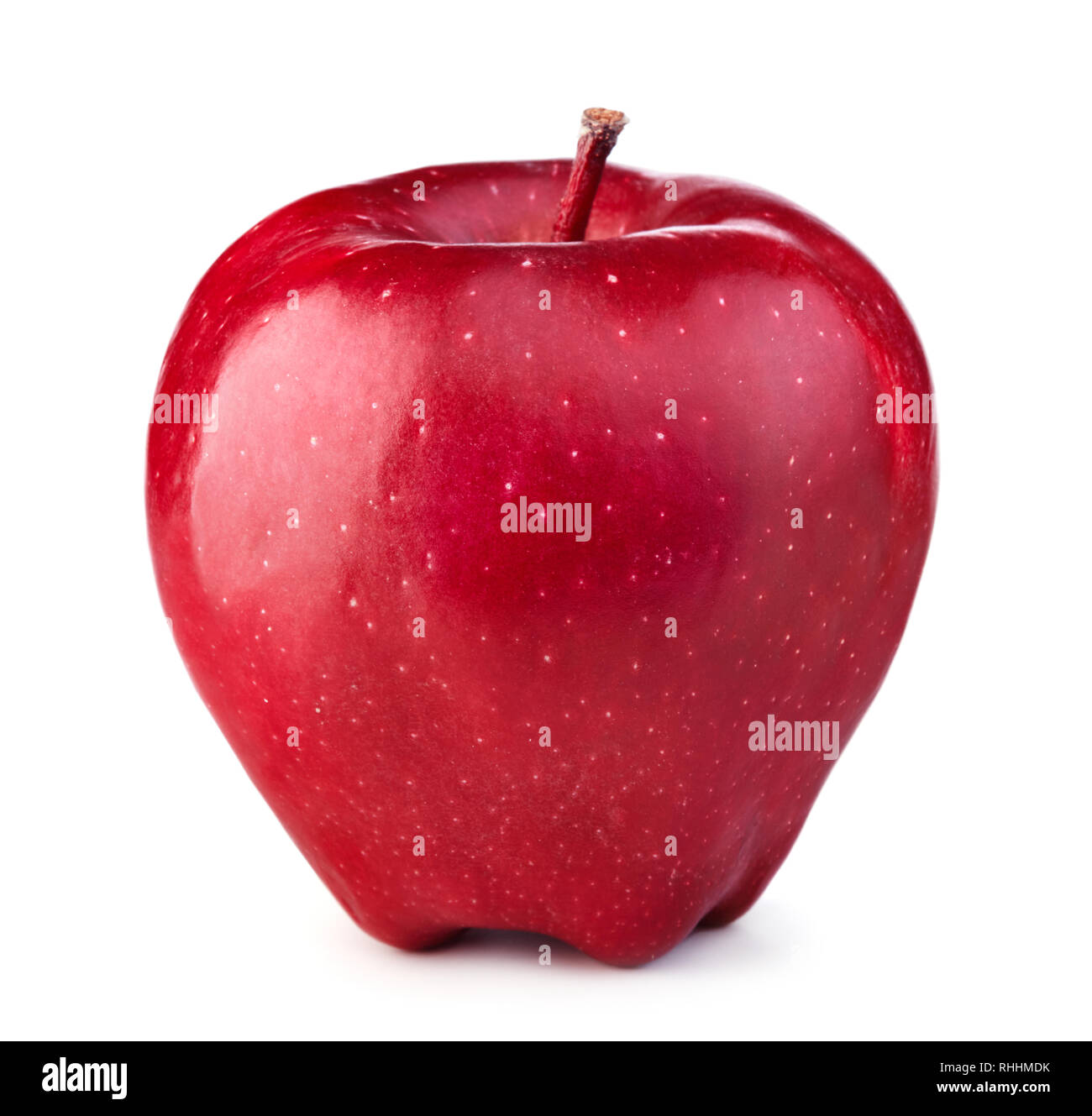 single ripe red apple isolated on white background Stock Photo - Alamy