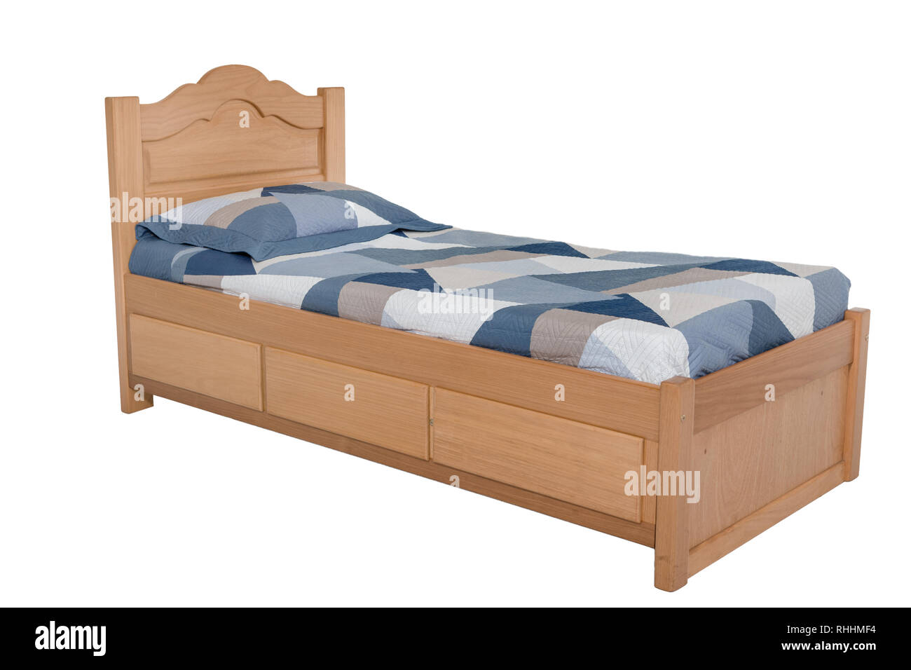 wooden bed isolated on white background Stock Photo - Alamy