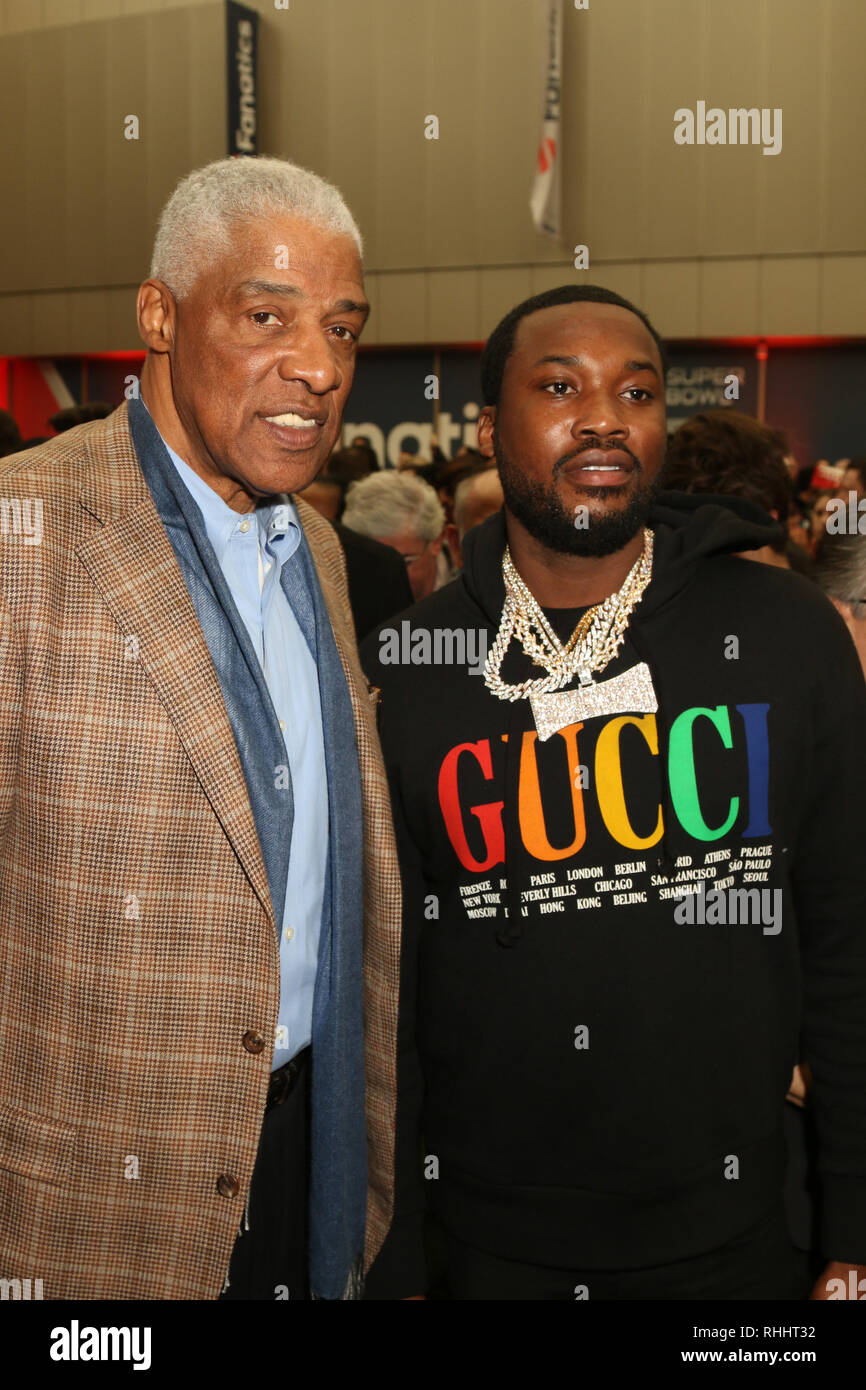 Atlanta, USA. . 02nd Feb, 2019. Julius Irving and Meek Mill at the ...