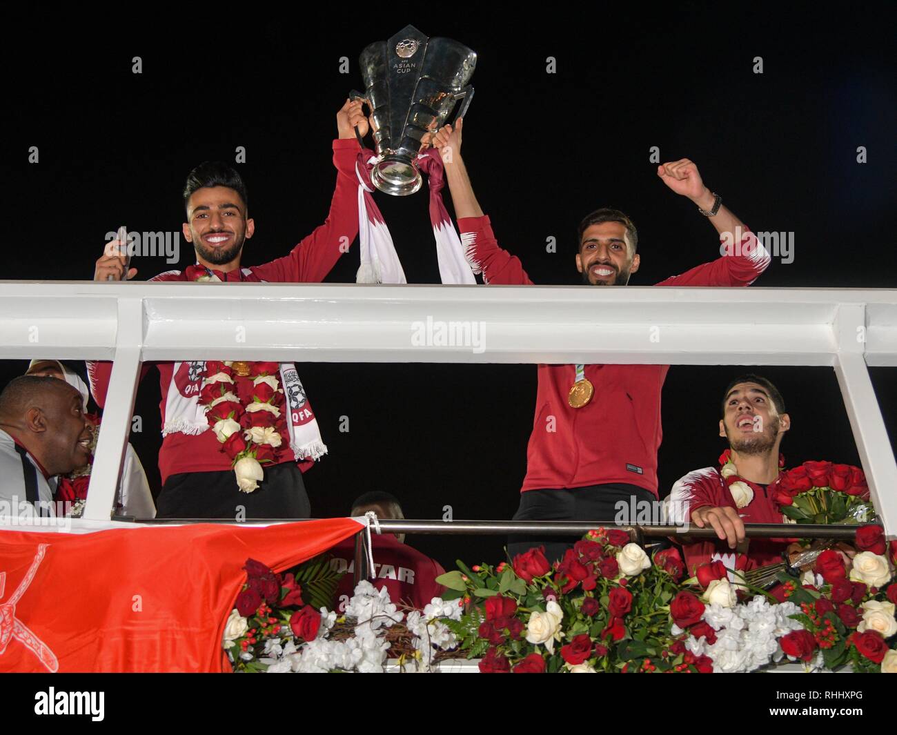 Doha, Qatar. . 2nd Feb, 2019. Qatar national soccer team captain and ...