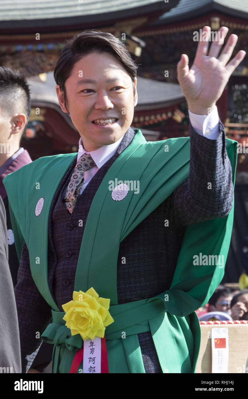 Chiba, Japan. 3rd Feb, 2019. Japanese actor Sadao Abe takes part in the ...