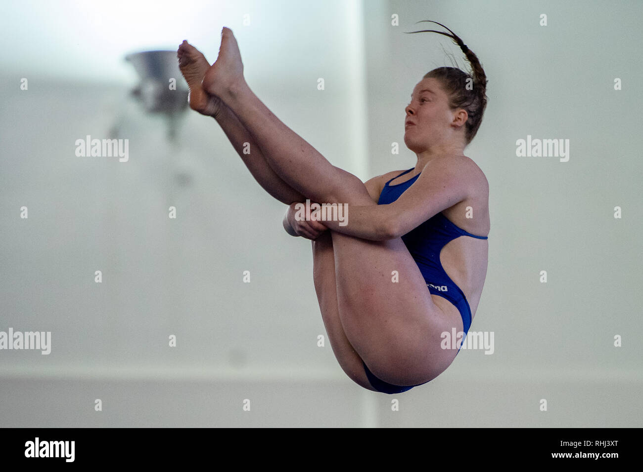 Plymouth, UK. 3rd Feb 2019. Micaela Bouter - SA/DLAC in Women 3M Preliminary during British ...