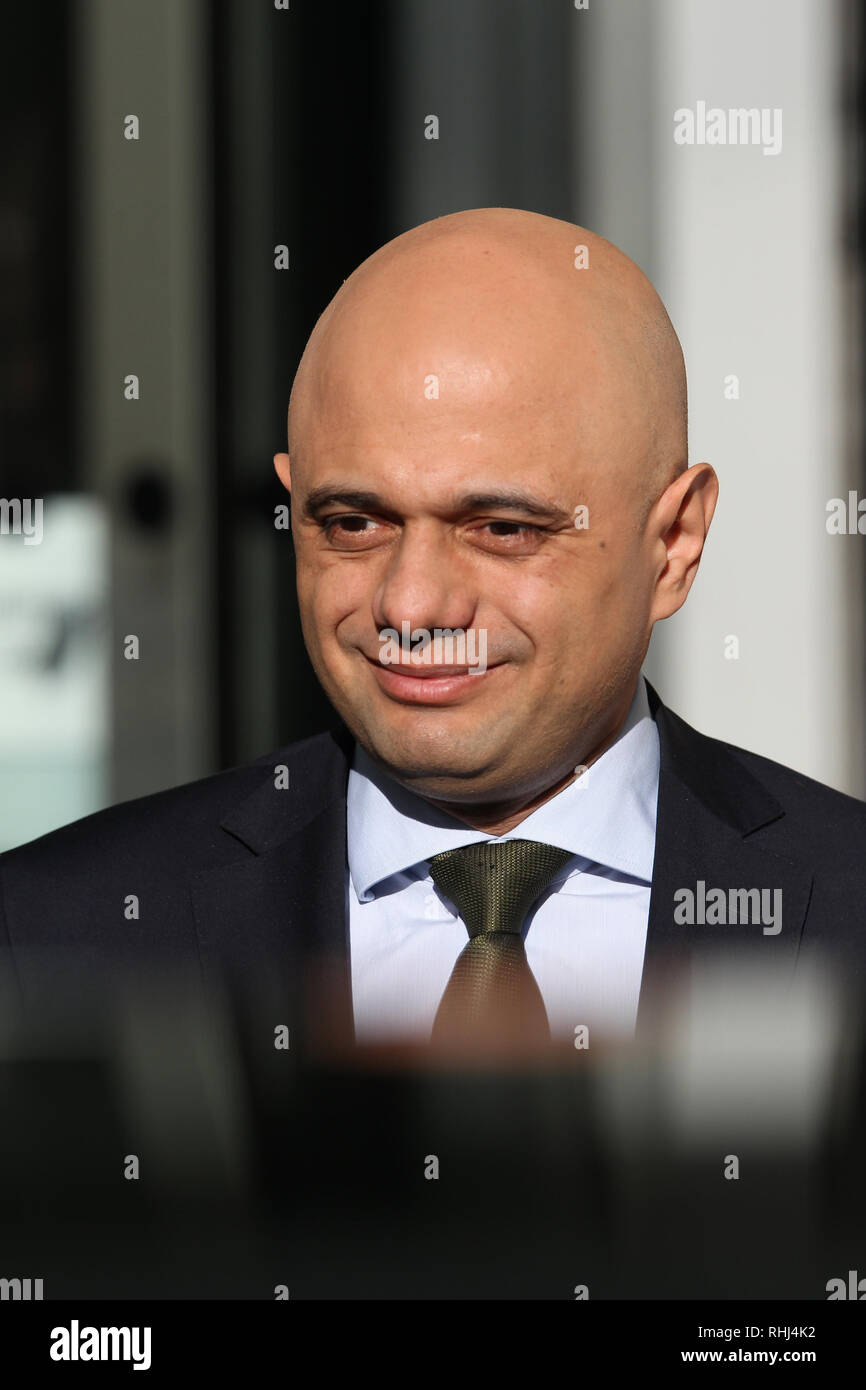 London, UK, February 3rd, 2019. Sajid Javid Home Secretary of the ...