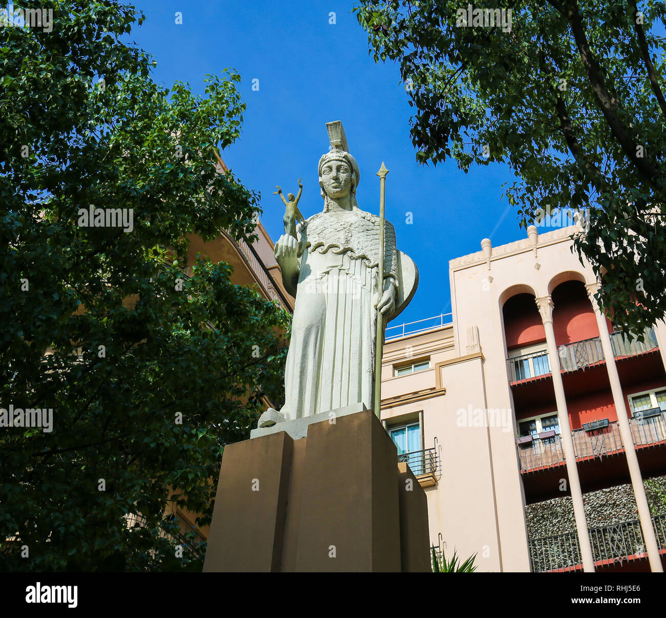 Statue of the Greek Goddess Pallas Athena in Nice, France Stock Photo ...