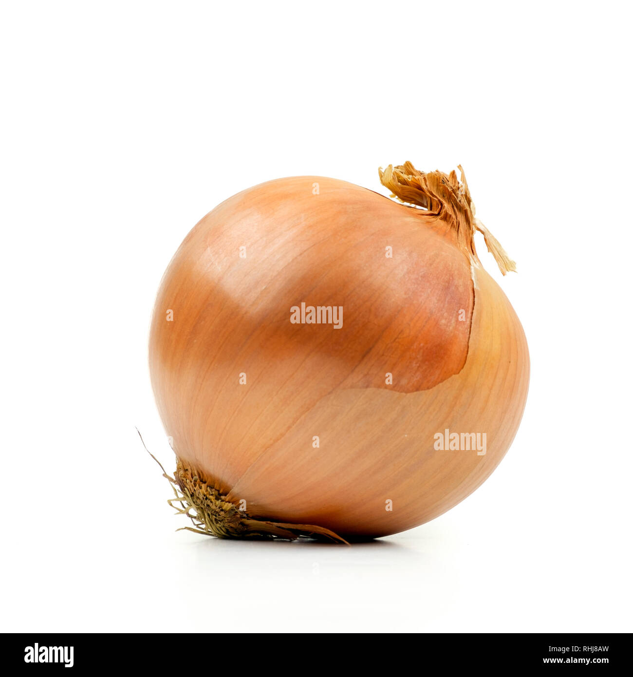 One ripe yellow onion isolated on a white background Stock Photo - Alamy