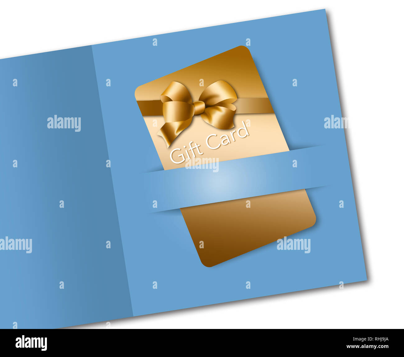Here is a retail gift card that is gold colored with a golden bow ...