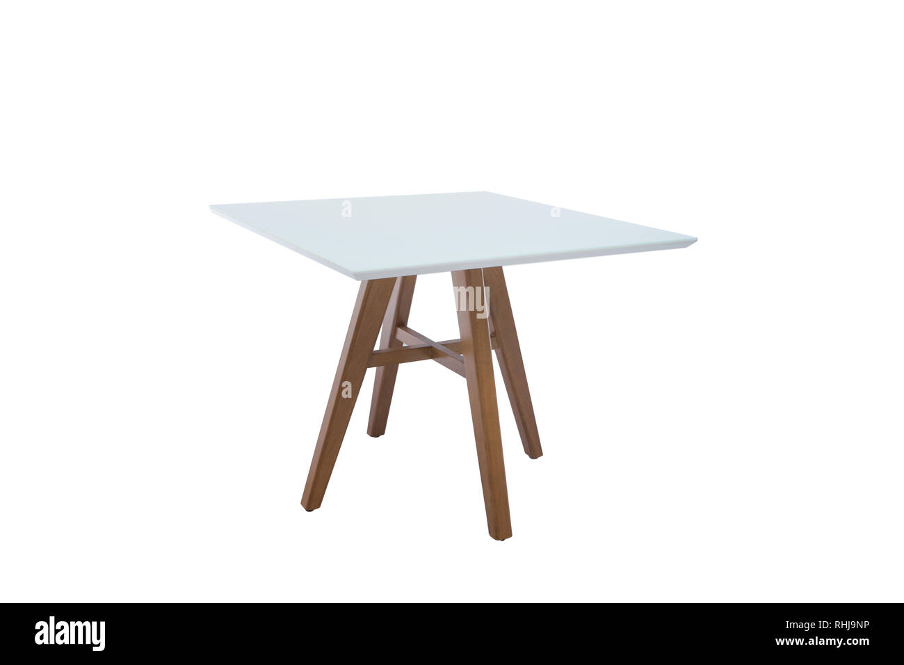 Table isolated on white background Stock Photo - Alamy