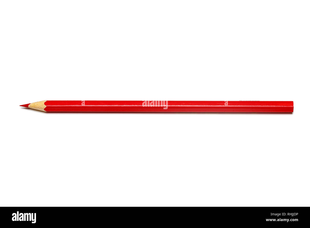 Red colored pencil on white background Stock Photo - Alamy